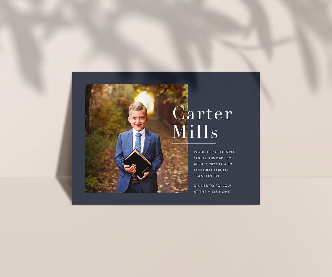 Editable Carter LDS Baptism Invitation Template: Instant Download - Etsy