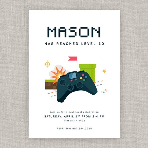 Level up Invitation - Etsy