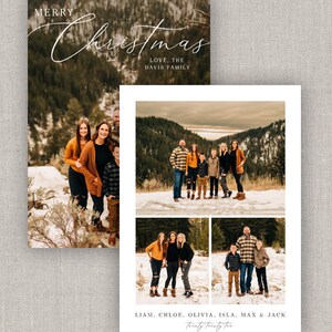 Christmas Script Card Template for Photoshop: Instant Download - Etsy