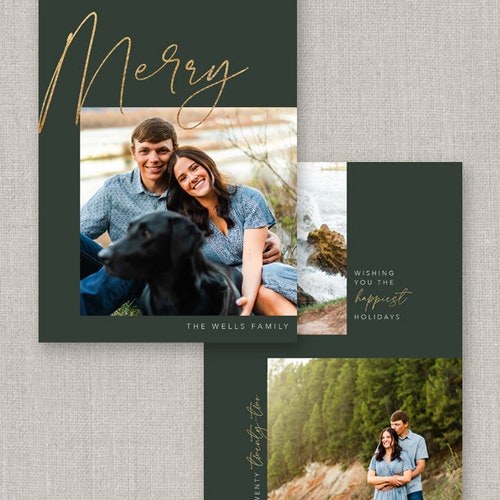 Editable Pine Christmas Card Template: Instant Download - Etsy