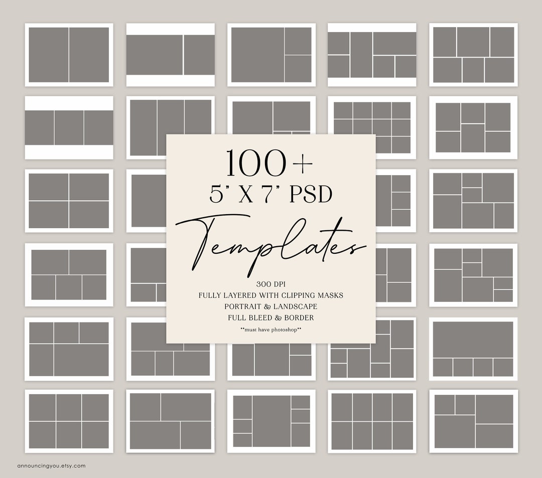 5x7 Photoshop Collage Templates: Instant Download - Etsy