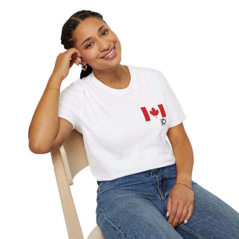 Canadian Flag T-shirt - Minimalist Design With Canada Flag Emblem on ...