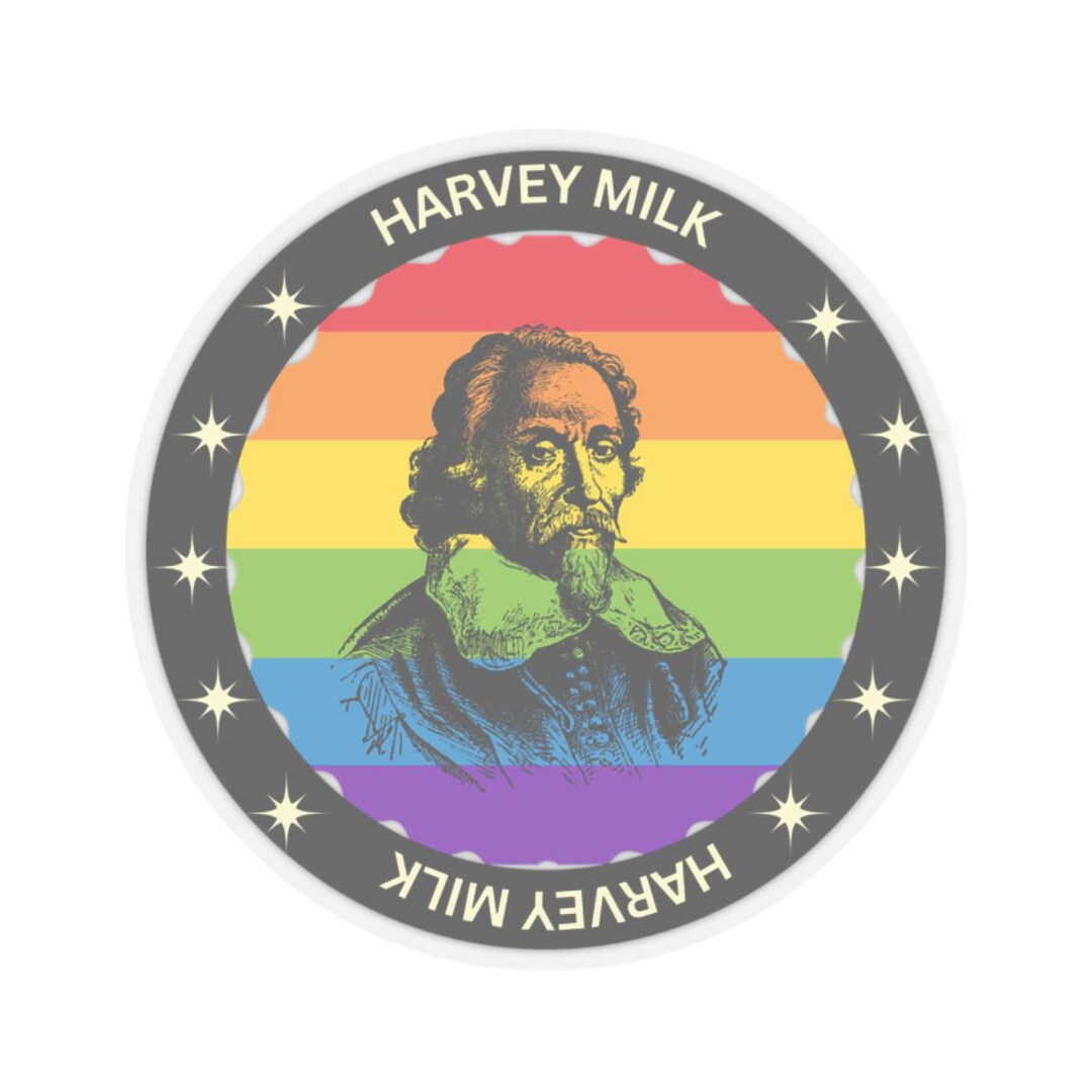 Harvey Milk Rainbow Sticker | LGBTQ+ Pride | Historical Icon kiss-cut ...