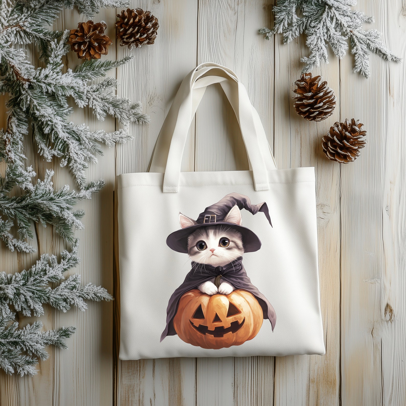 Cute Halloween Kitten Clipart, Witch Cat on Pumpkin, Adorable Cat With ...