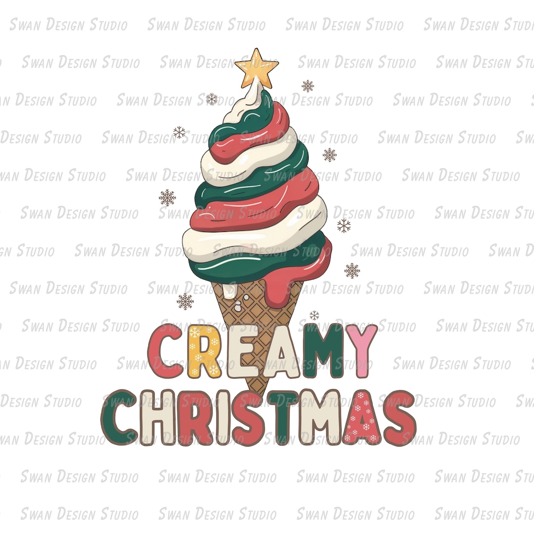 Creamy Christmas Ice Cream Png,festive Holiday Ice Cream Cone,cute ...
