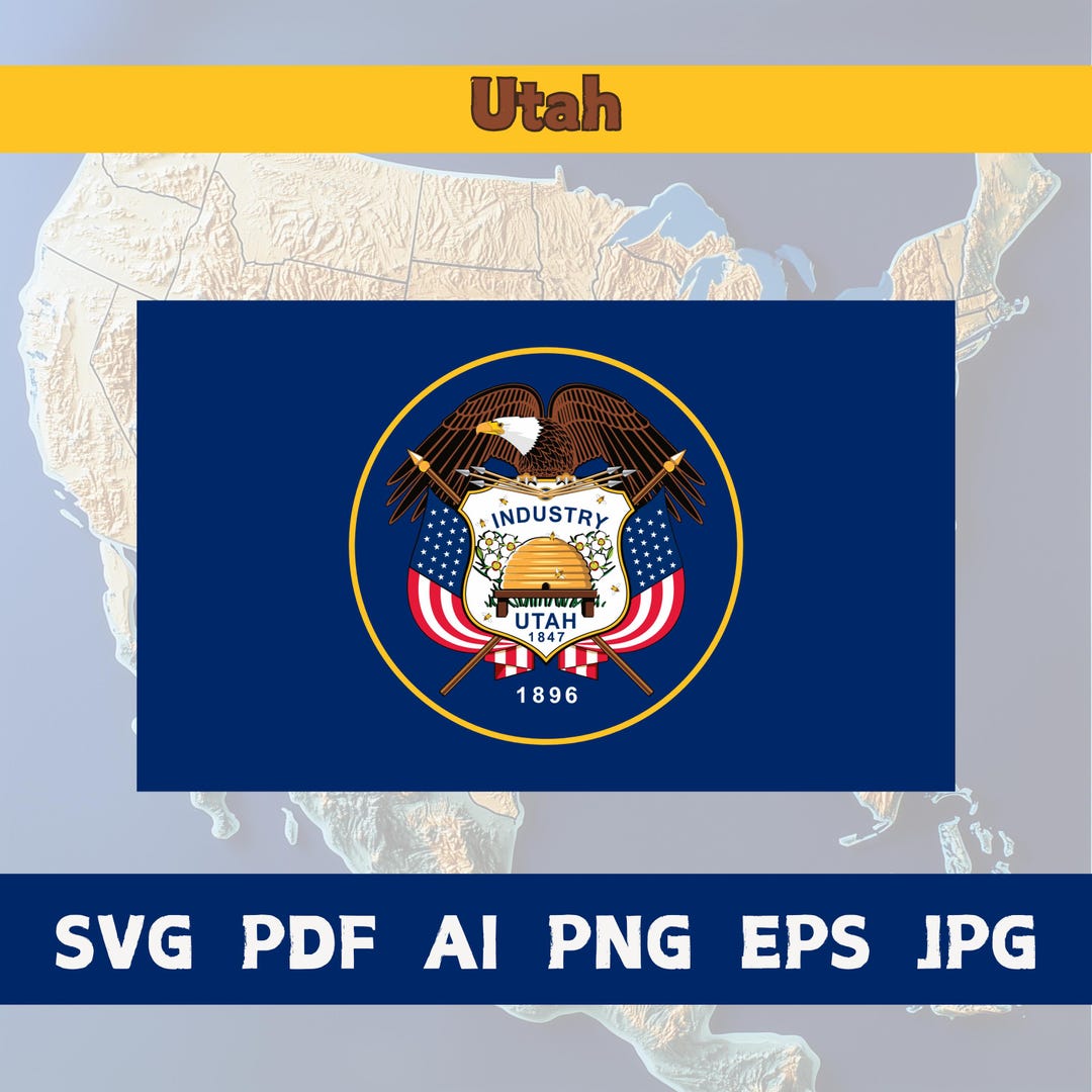 Utah Flag,utah USA State Flag & National Flag Bundle, High-quality ...