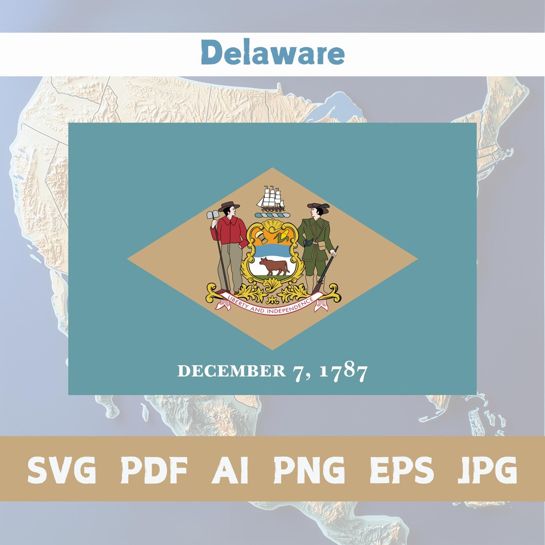 Delaware State Flag and USA Flag Bundle|high Quality Images in Svg Png ...
