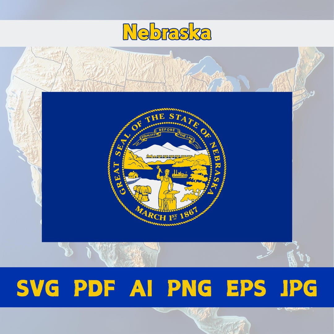 Nebraska State Flag and American Flag Combo |digital Download in Svg ...