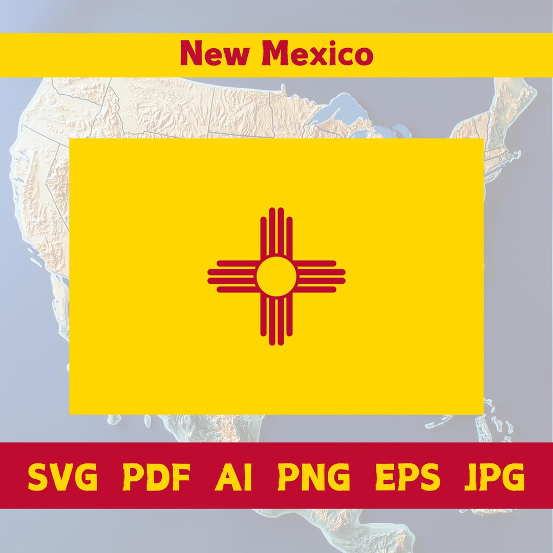 New Mexico USA State Flag and American Flag Set | Digital Bundle in Svg ...
