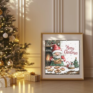 Santa's Christmas Baking Scene Png,cozy Kitchen With Gingerbread ...