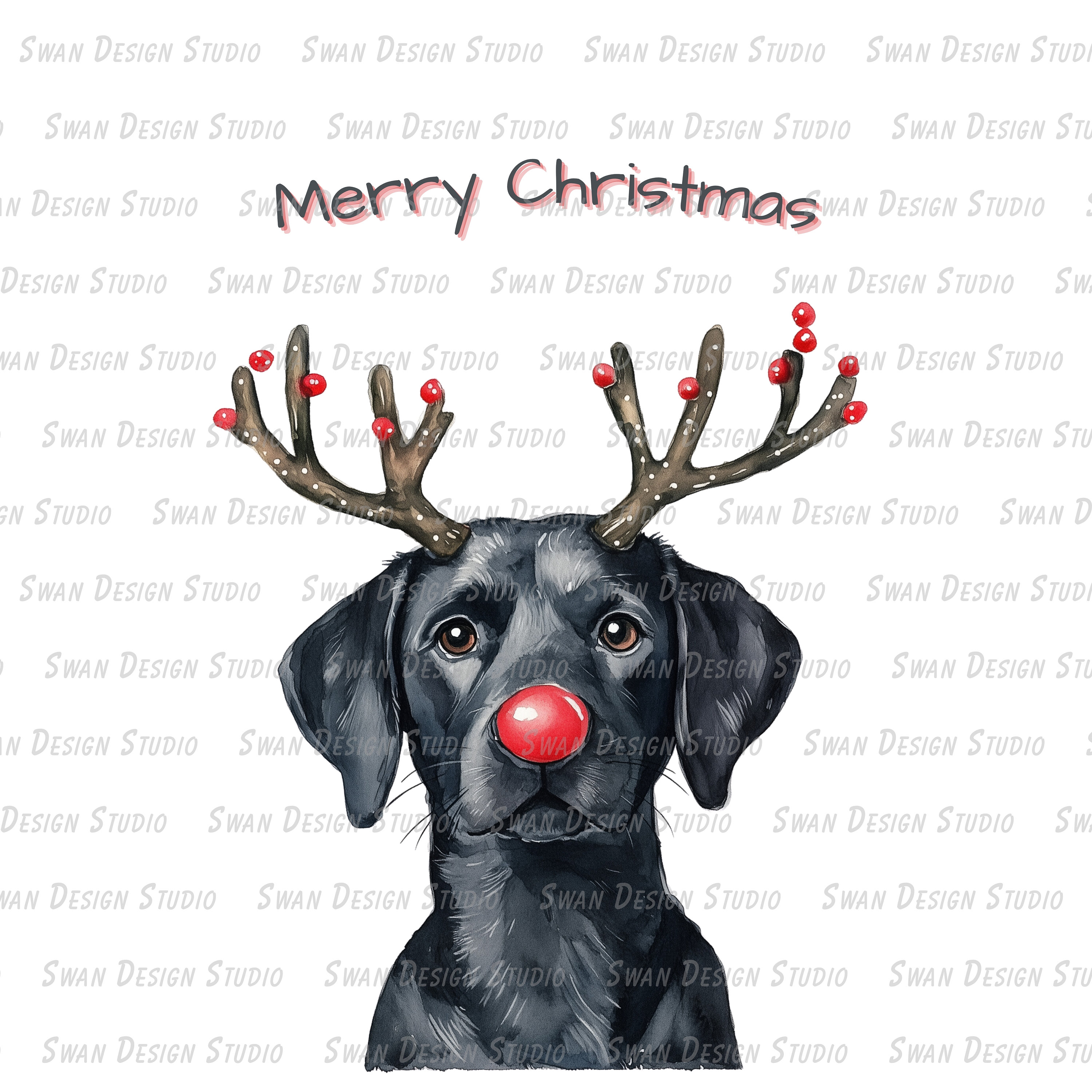 Christmas Black Lab Reindeer Design,holiday Dog Design,labrador ...