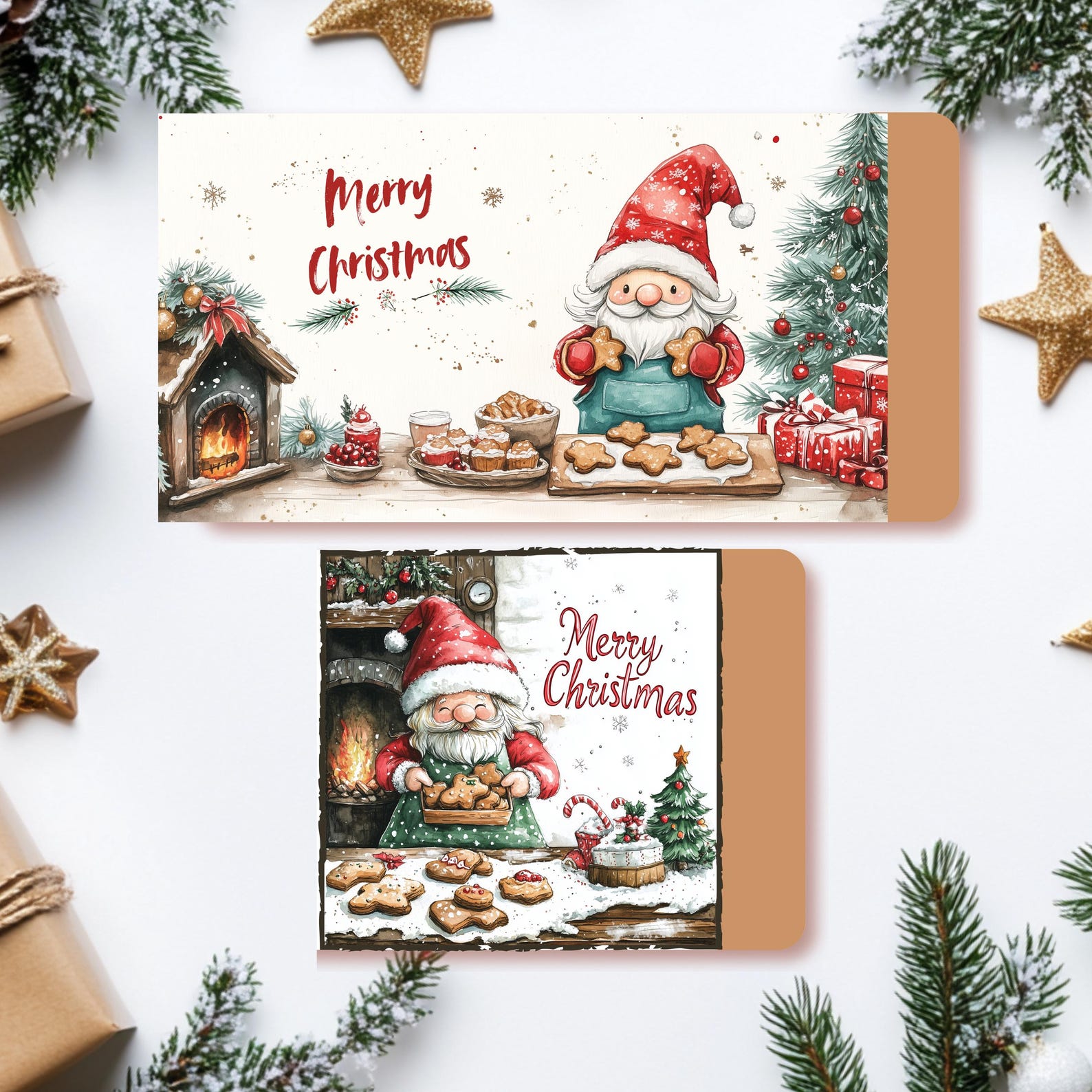Santa's Christmas Baking Scene Png,cozy Kitchen With Gingerbread ...