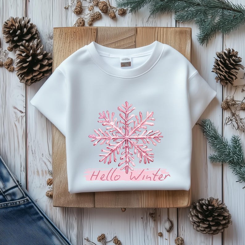 Pink Snowflake Digital Clipart, "hello Winter" PNG, SVG Download ...