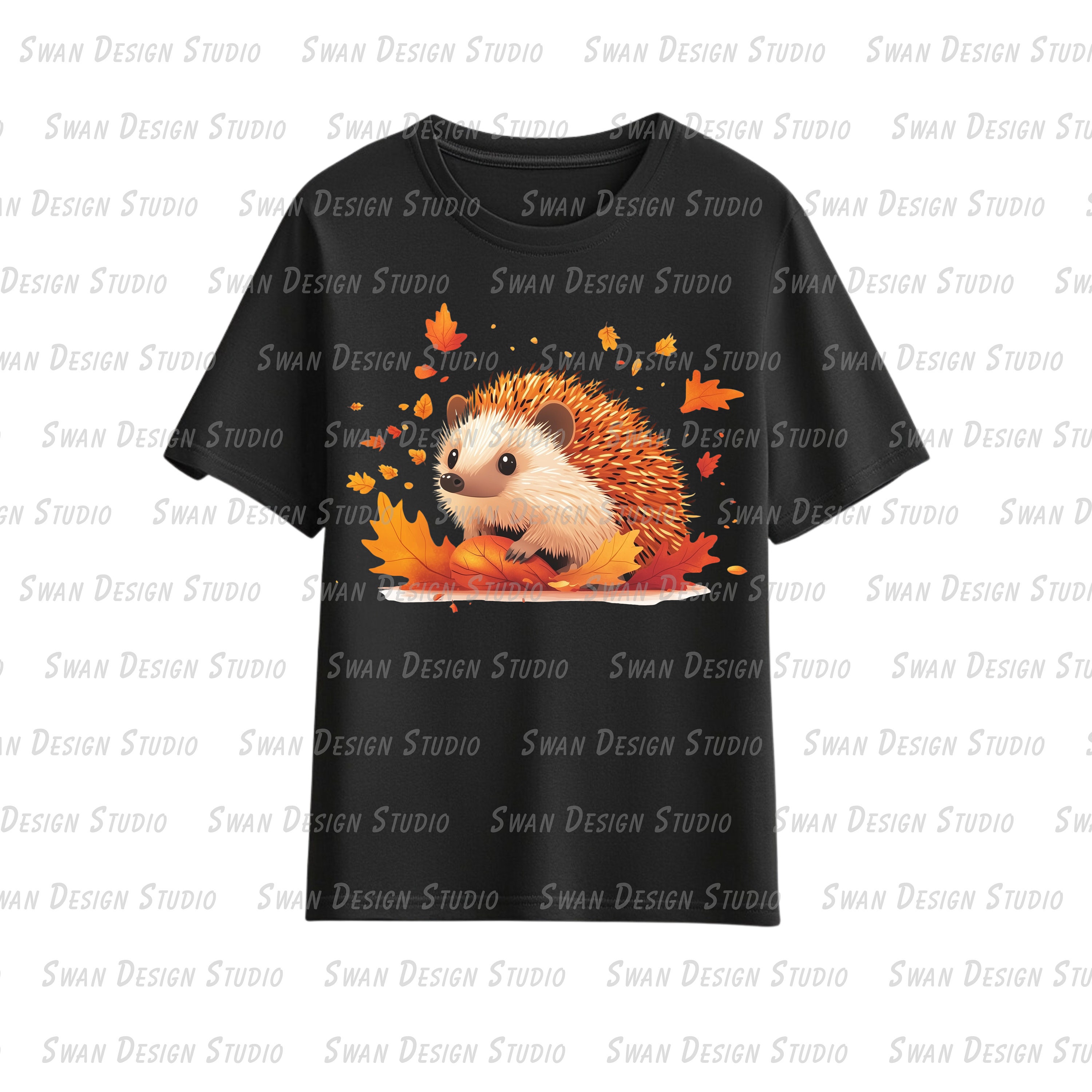 Cute Hedgehog,fall Png,falling Leaves,maple Leaves,autumn Design ...