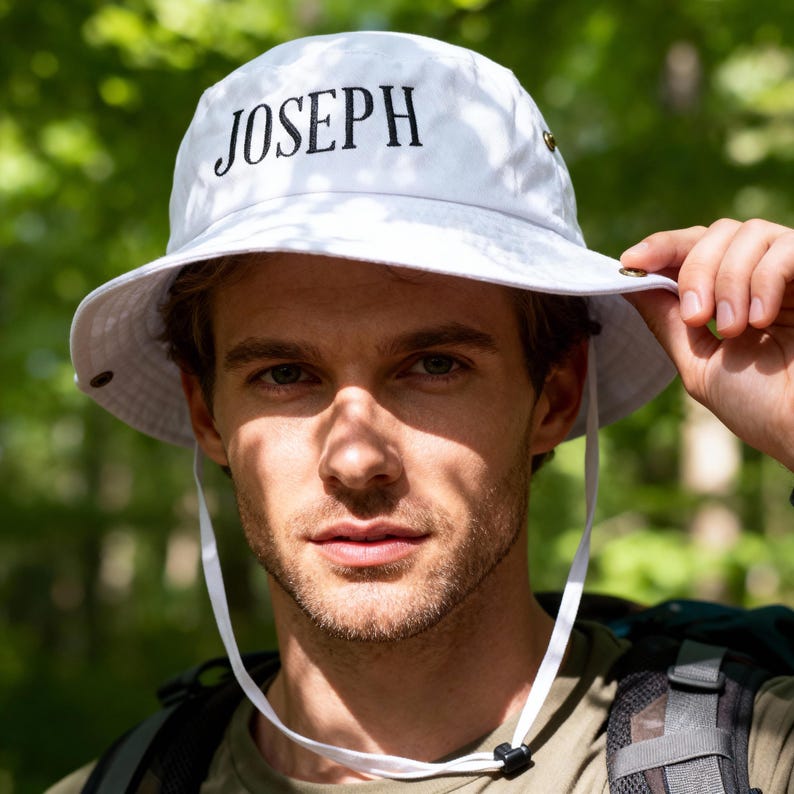 Personalized Embroidered Mens Bucket Hat, Custom Logo Hiking Cap ...