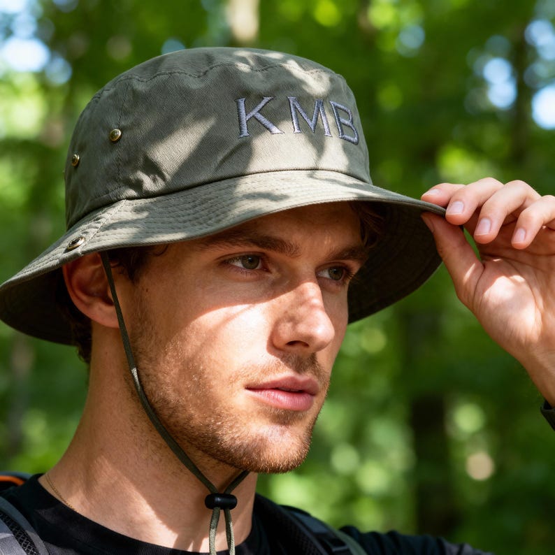 Personalized Embroidered Mens Bucket Hat, Custom Logo Hiking Cap ...