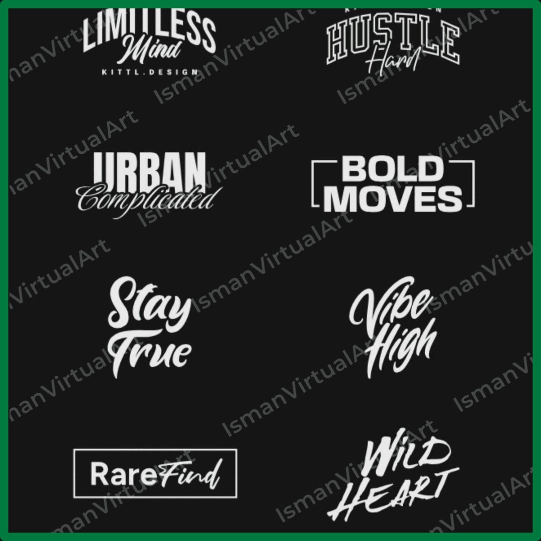 Streetwear Typography SVG PNG Bundle | Urban Fashion T-shirt Designs ...