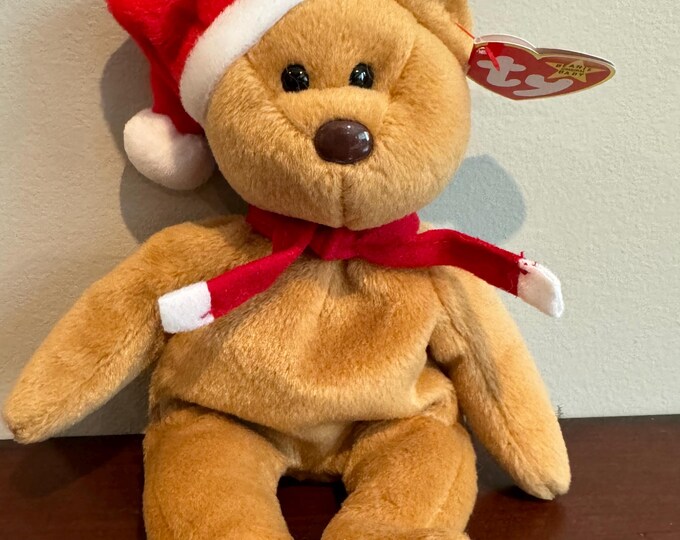 RARE Tag Error Vintage Teddy the Bear, Holiday Beanie Baby. Retired Jan ...