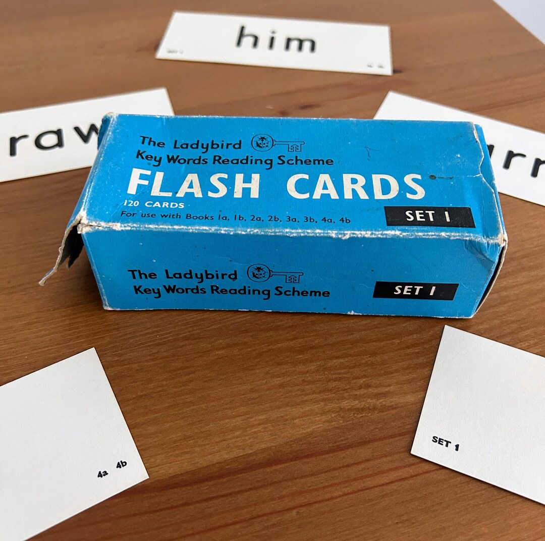 Ladybird Key Word Reading Scheme Flash Cards Set 1 Vintage 1960's ...