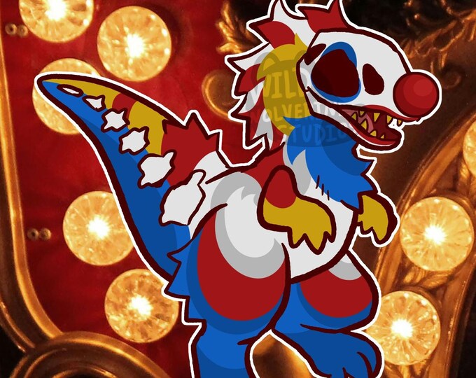 DIGITAL Clown Themed Skull Dinosaur Furry Adopt Character Adoptable - Etsy