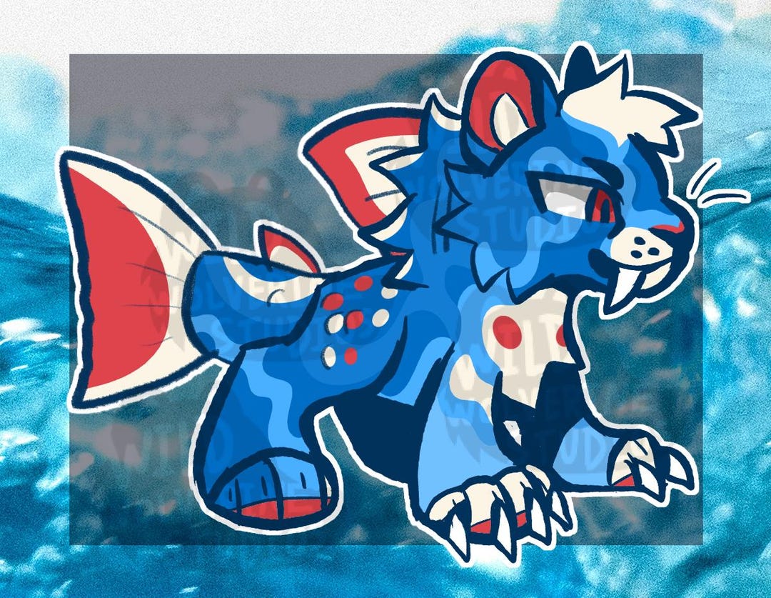 DIGITAL Sabertooth X Salmon Furry Adopt Character Adoptable - Etsy