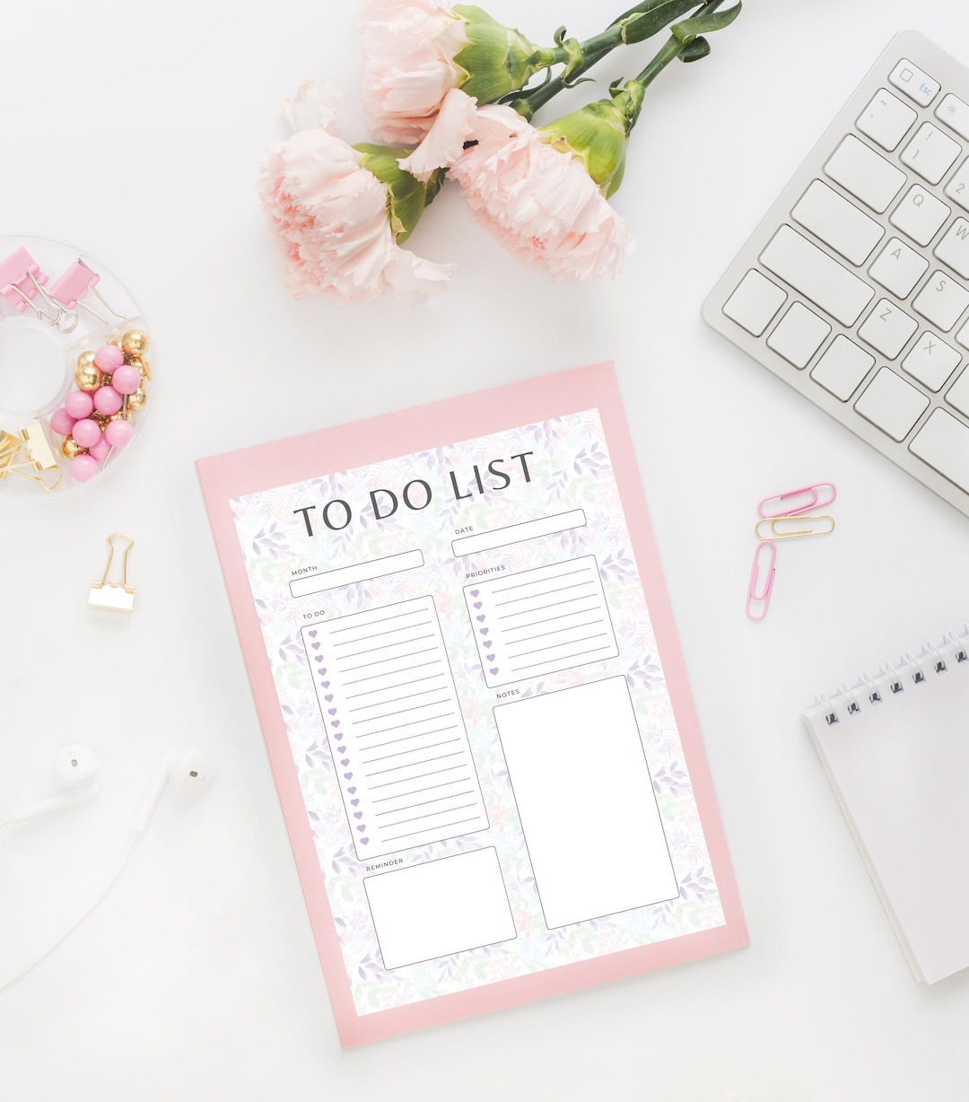 Printable to Do List Pretty Floral Design, Daily Planner, Task ...
