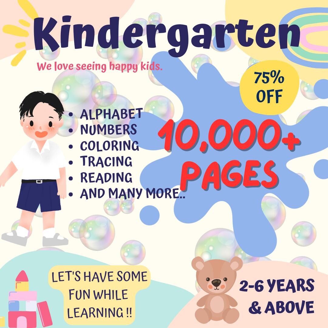 10,000 Pages KIDS LEARNING MATERIALS. Done for You That You Can Access ...