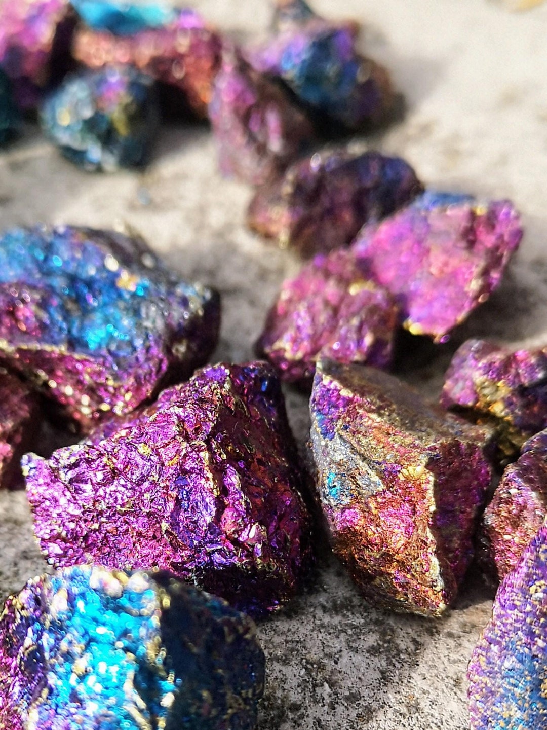 Chalcopyrite With Blue, Pink and Gold Oxidation. A Stunning Display of ...
