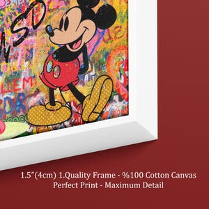 Mickey Mouse and Panther Posing Pop Art Canvas Wall Art, Mickey Mouse ...