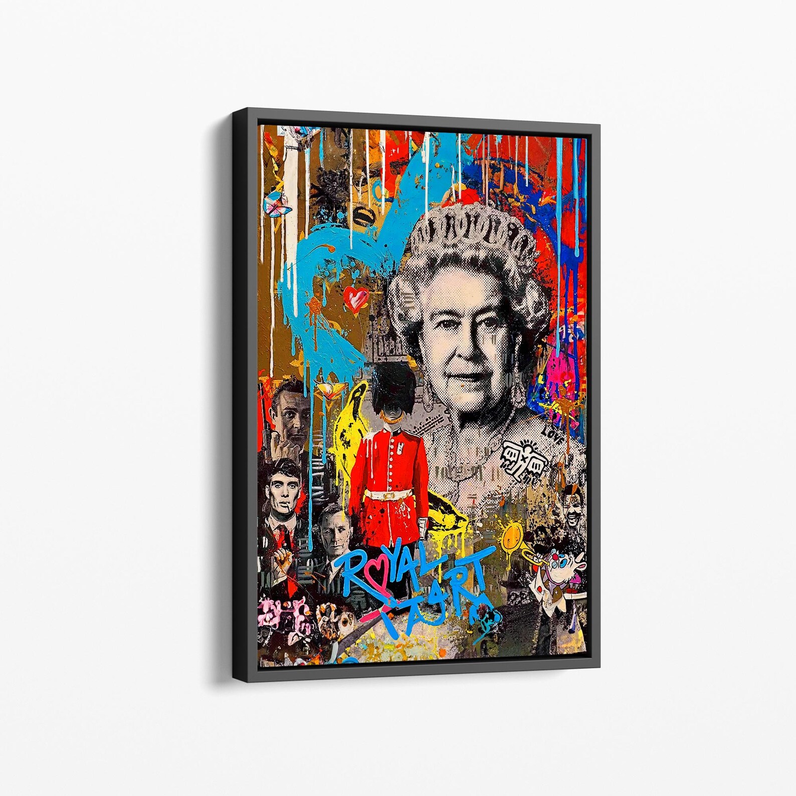 Banksy Queen Elizabeth Graffiti Pop Art Canvas, Banksy Style Pop Art ...