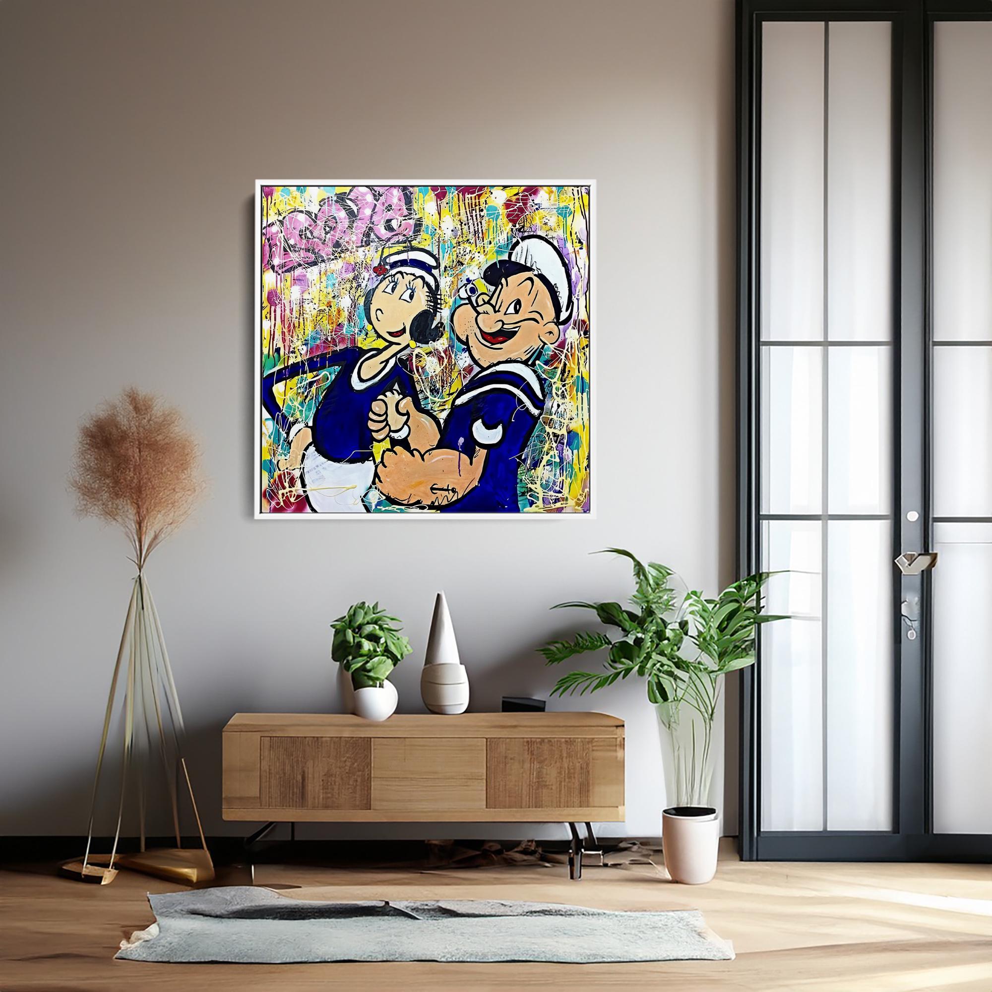 Popeye Pop Art Canvas Print, Luxury Painting Fashion Prints Cartoon ...
