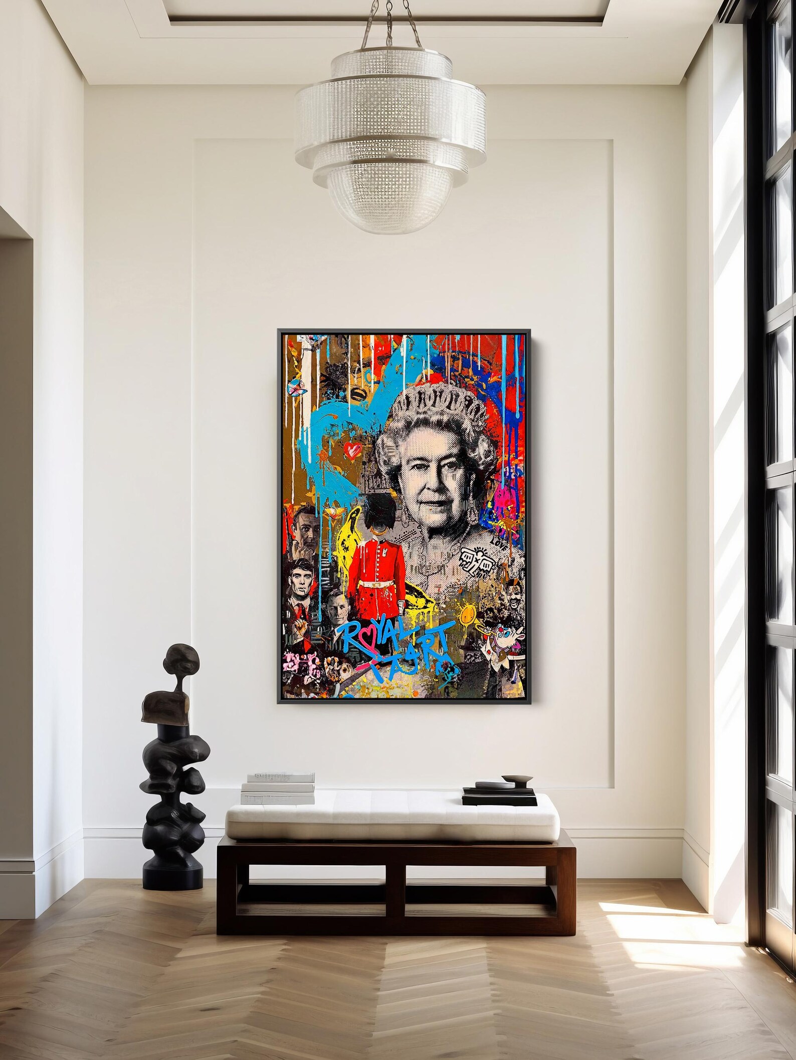 Banksy Queen Elizabeth Graffiti Pop Art Canvas, Banksy Style Pop Art ...