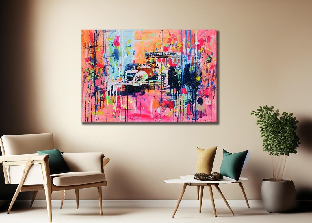 Formula 1 Abstract Pop Art Canvas Wall Art, Banksy Art, F1 Graffiti ...