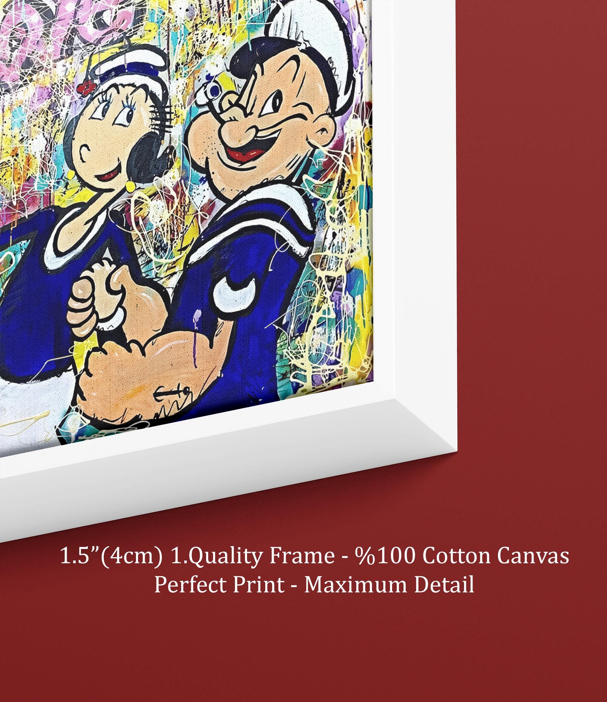 Popeye Pop Art Canvas Print, Luxury Painting Fashion Prints Cartoon ...