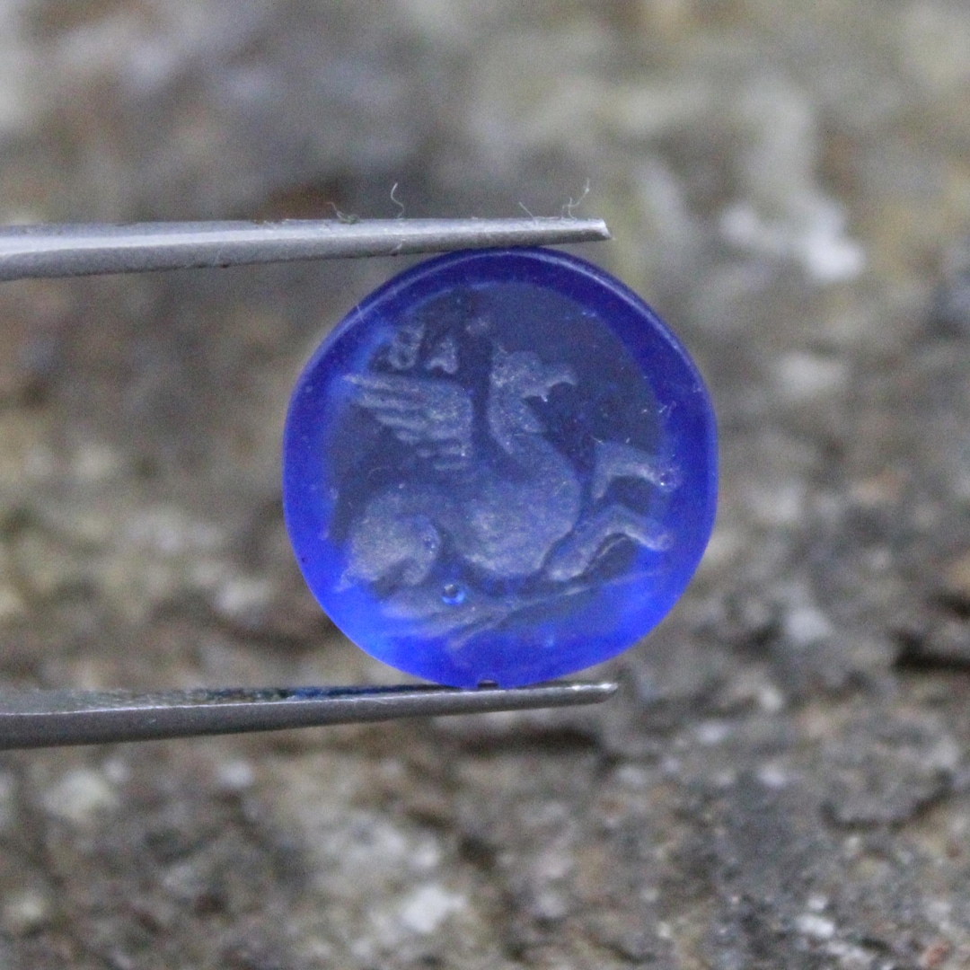 Handmade Enamel Roman Pegasus Intaglio for Make Antique Jewelry ...