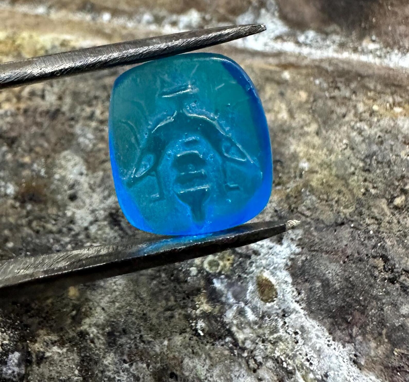 Handmade Glass Greek Bee Intaglio for Make Jewelry, Antique Looks ...