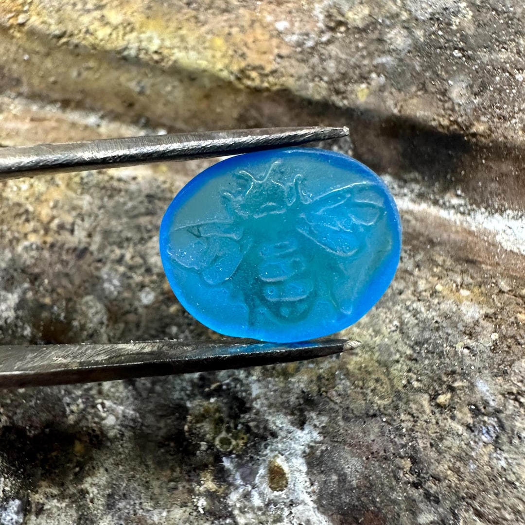 Handmade Glass Greek Bee Intaglio for Make Jewelry, Antique Looks ...