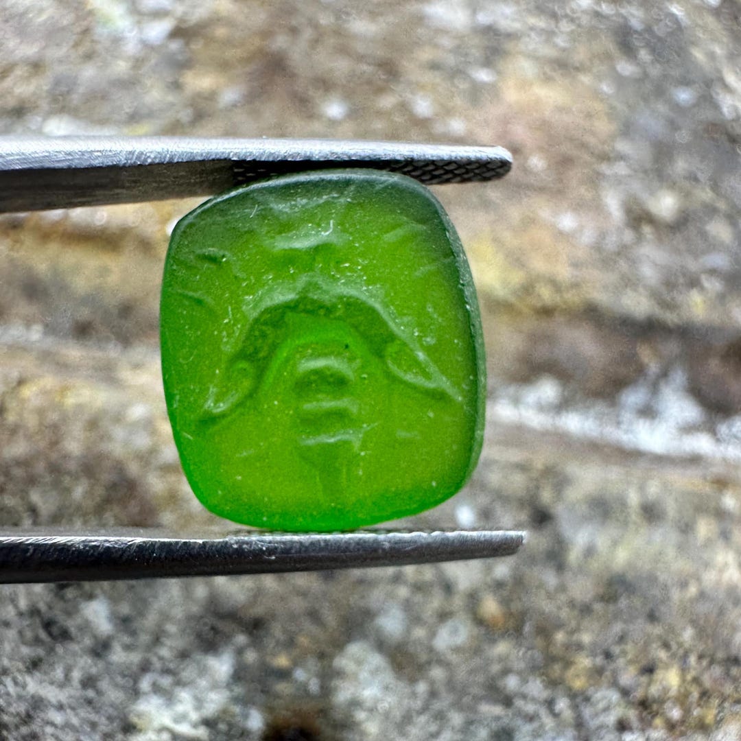 Handmade Glass Greek Bee Intaglio for Make Jewelry, Antique Looks ...