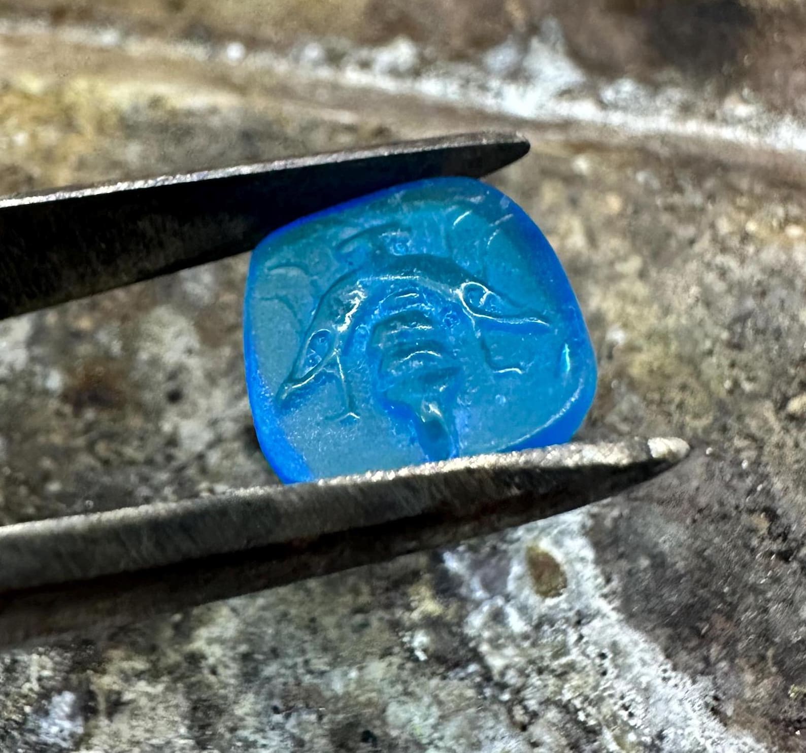 Handmade Glass Greek Bee Intaglio for Make Jewelry, Antique Looks ...
