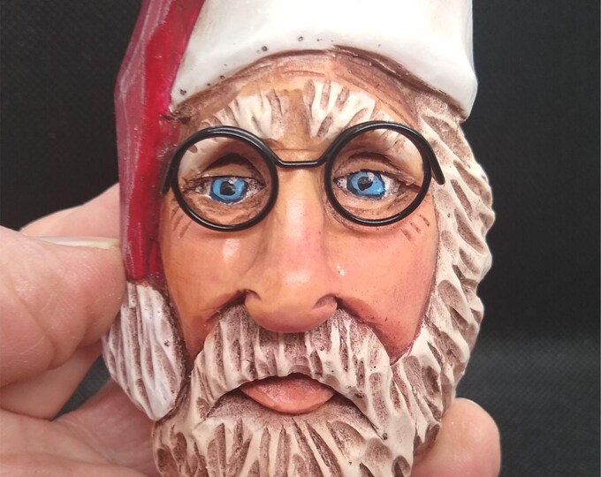 Hand Carved Wood Santa - Etsy