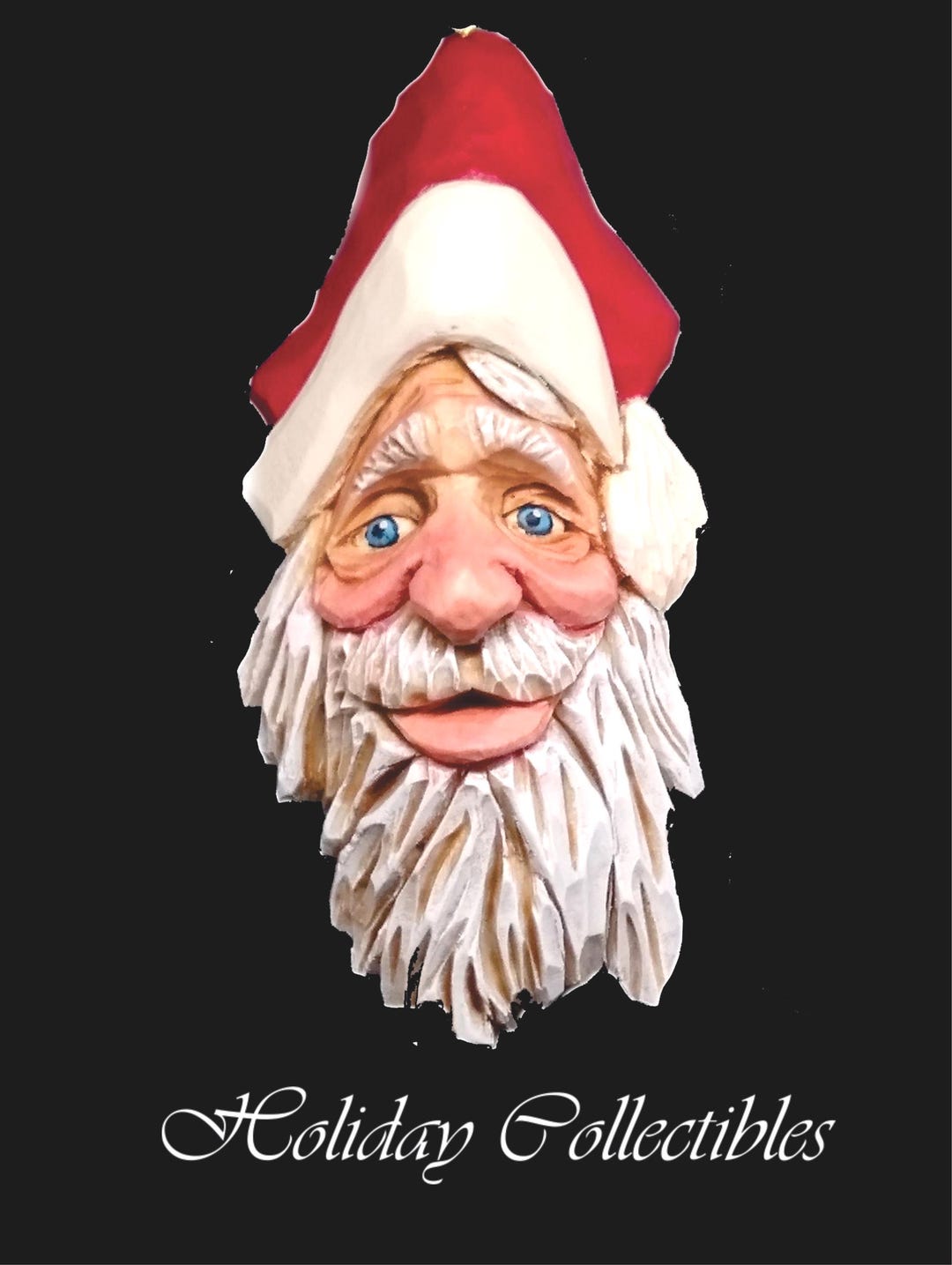 Carved Santa Face-carved Santa Ornament-santa Christmas Ornament-carved ...