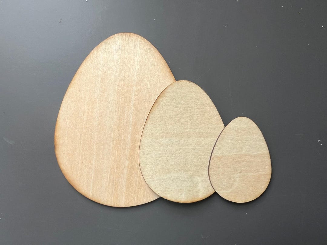 Blank Wooden Easter Egg Craft Wood Shapes Natural Lasercut 3 Sizes ...