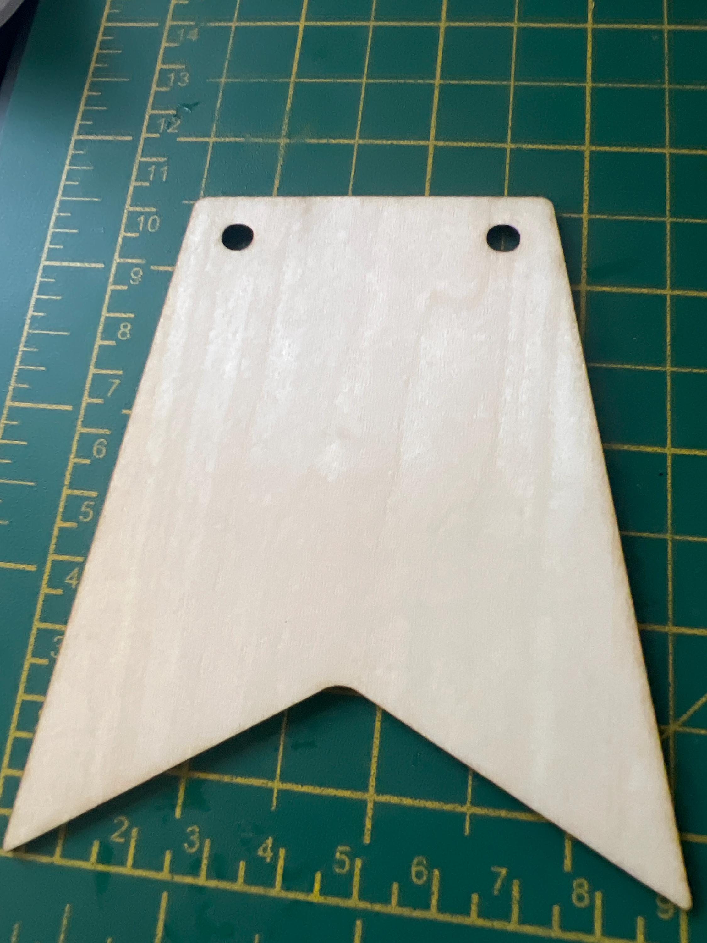 Blank Wooden Bunting Swallowtail Flags Wood Shapes Natural Holes No ...