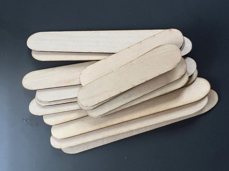 Blank Wooden Lollysticks Lolly Craft Wood Shapes 2 Sizes Packs of 25 ...