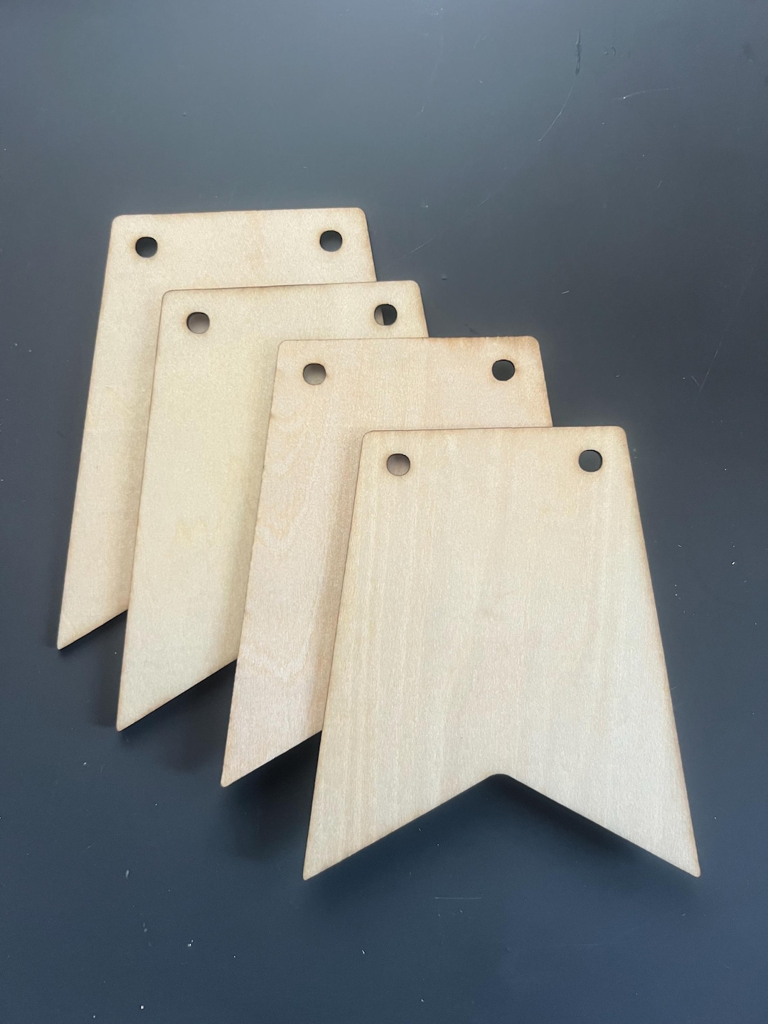 Blank Wooden Bunting Swallowtail Flags Wood Shapes Natural Holes No ...