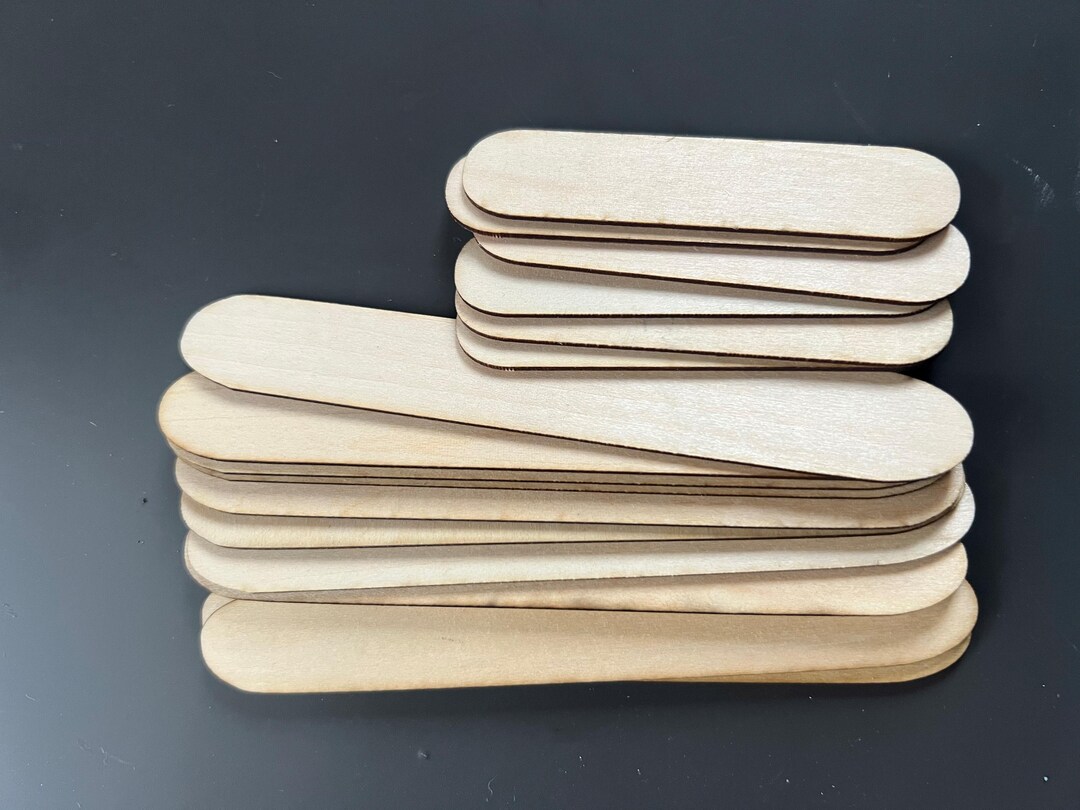 Blank Wooden Lollysticks Lolly Craft Wood Shapes 2 Sizes Packs of 25 ...