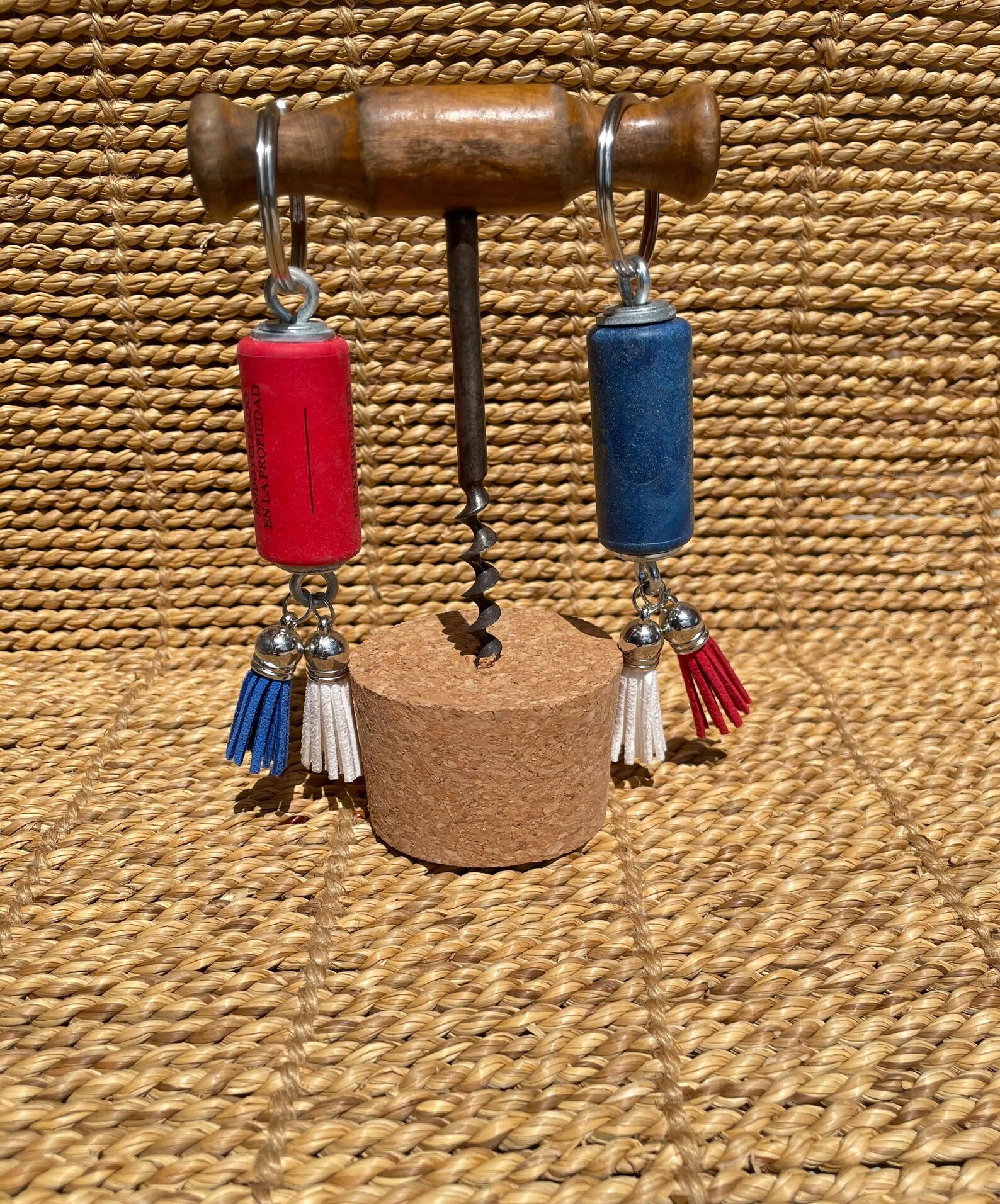 Handmade Patriotic Cork Keychains Red, White, and Blue - Etsy