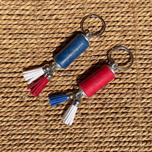Handmade Patriotic Cork Keychains Red, White, and Blue - Etsy