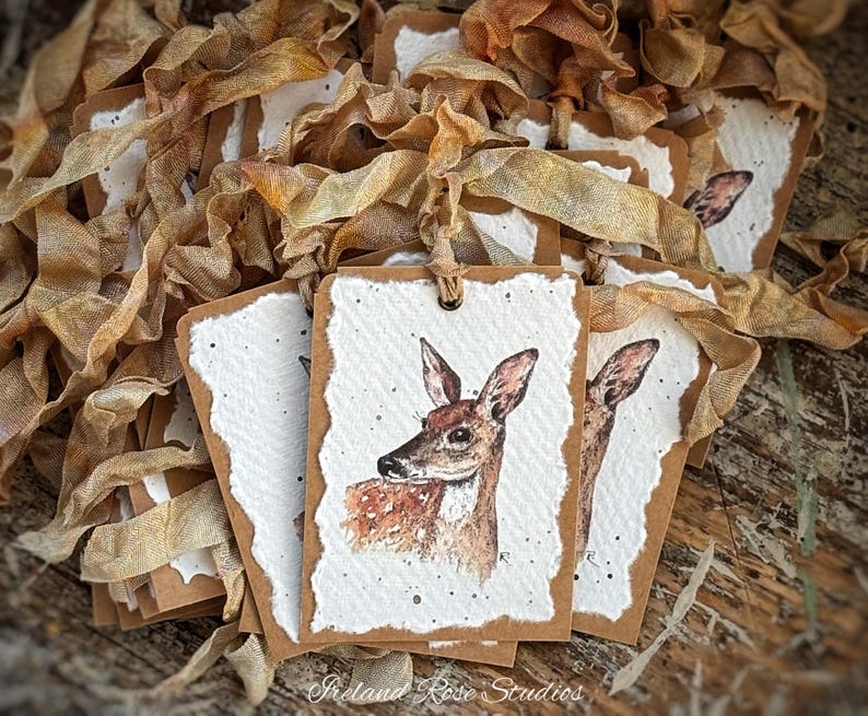 Handmade Deer Gift Tags - Etsy