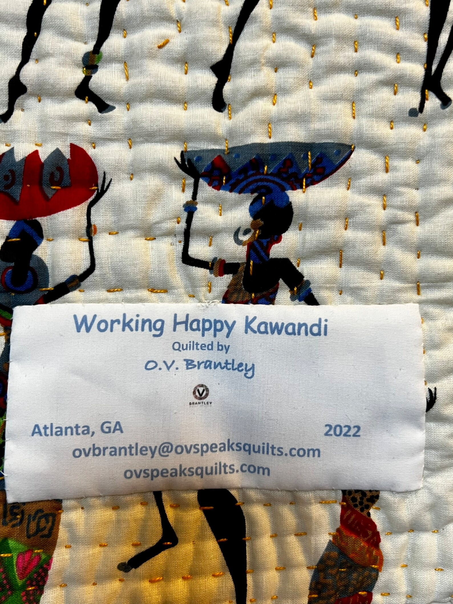 Working Happy Kawandi 23 X 19 Inch Art Quilt - Etsy